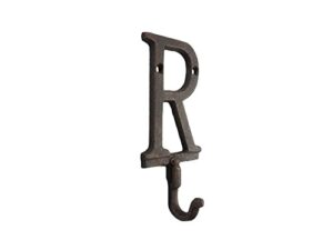 handcrafted nautical decor rustic copper cast iron letter r alphabet wall hook 6"