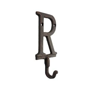 Handcrafted Nautical Decor Rustic Copper Cast Iron Letter R Alphabet Wall Hook 6"