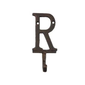 Handcrafted Nautical Decor Rustic Copper Cast Iron Letter R Alphabet Wall Hook 6"