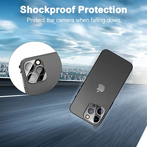 [4-Pack]Elecshion Camera Lens Protector for iPhone 13 Pro(6.1")/iPhone 13 Pro MAX(6.7") Temerpered Glass Camera Lens Screen Protector for iPhone 13 Pro/ iPhone 13 Pro MAX (Add Camera Circles)