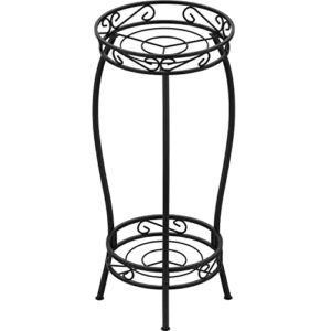 auledio plant stand rack 2 tier indoor outdoor multiple holder shelf,black