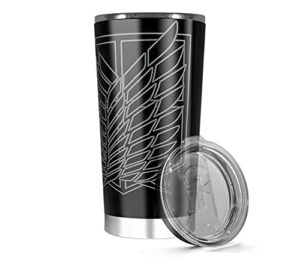 tumbler stainless steel insulated wings cold of hot freedom tea - iced attack coffee on wine titan funny travel cups mugs for men women, white, 20, 30oz