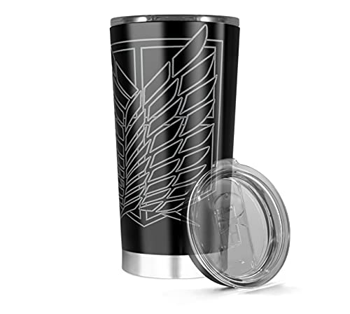 Tumbler Stainless Steel Insulated Wings Cold Of Hot Freedom Tea - Iced Attack Coffee On Wine Titan Funny Travel Cups Mugs For Men Women, White, 20, 30oz