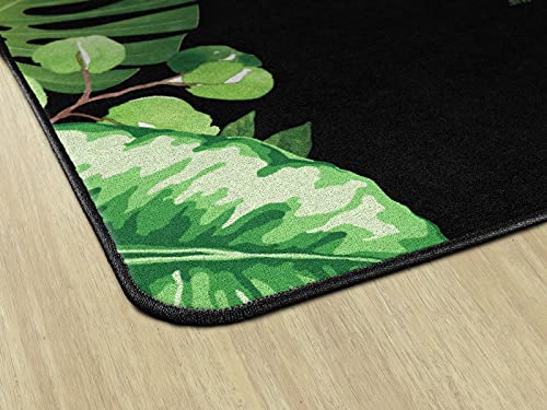 Flagship Carpets Schoolgirl Style Simply Boho Greenery Classroom Area Rug for Indoor Classroom Learning or Kid Bedroom Educational Play Mat, 5'x7'6", Black