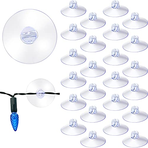 Christmas Light Suction Cup Shower Caddy Large Heavy Strength Heavy Duty Clear Plastic Transparent Light String Mini Suction Cup Hooks Holder for Kitchen Bathroom Shower Caddy Connectors (25 Pieces)