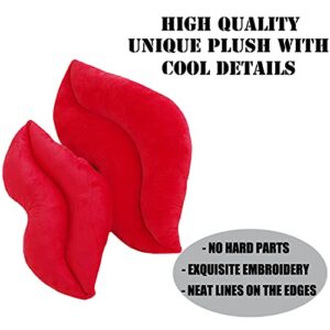 ELAINREN Lifelike Red Lips Shape Pillow Funny Plush 3D Lips Cushion Creative Hot Pink Lip Throw Pillow Decor for Sofa Couch Bed Car/Valentine's Day (25.6''x16.6'')