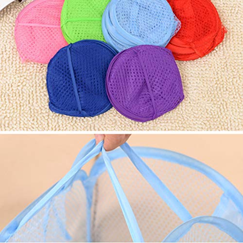 DOITOOL Dirty Clothes Basket Laundry Mesh Basket Wash Net Basket with Durable Handles Toy Clothes Tidy Storage Hamper for Home Bedroom Bathroom Black Laundry Basket