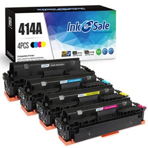 ink e-sale compatible toner cartridge replacement for hp 414a w2020a m454dw m479fdw 414x for hp color pro m454 m479 m454dn m479fdn printer black cyan yellow magenta (upgraded version)