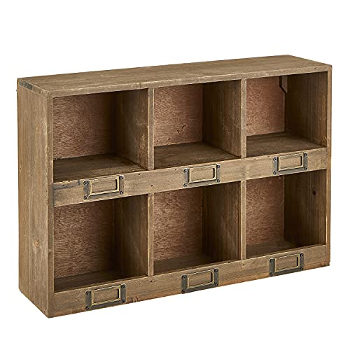 47th & Main Wooden Decorative Cubby Organizer, 18 x 12-Inch, Natural