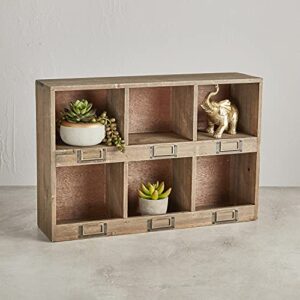 47th & Main Wooden Decorative Cubby Organizer, 18 x 12-Inch, Natural