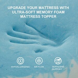 SINWEEK 3 Inch Mattress Topper 5-Zone Memory Foam Mattress Topper Pressure Relieve Soft Mattress Pad, CertiPUR-US Certified, Queen Size