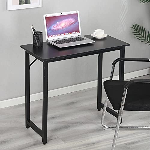 DlandHome 31.5 inches Small Computer Desk Modern Home Office Desk/Workstation/Table, Black