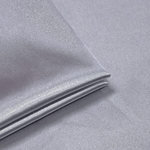 stretch satin fabric for bridal dress decoration & craft 47 inches width by the yard entelare(silver grey 1yard)