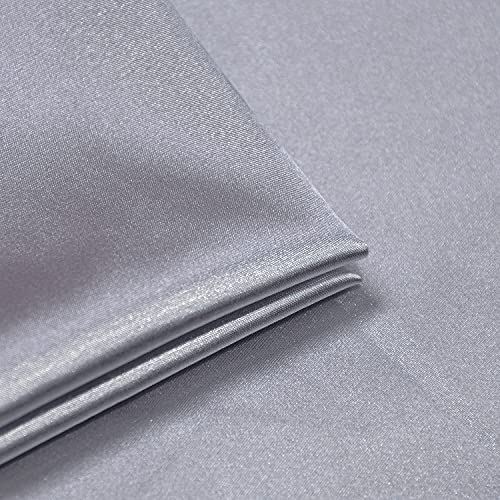 Stretch Satin Fabric for Bridal Dress Decoration & Craft 47 Inches Width by The Yard Entelare(Silver Grey 1Yard)