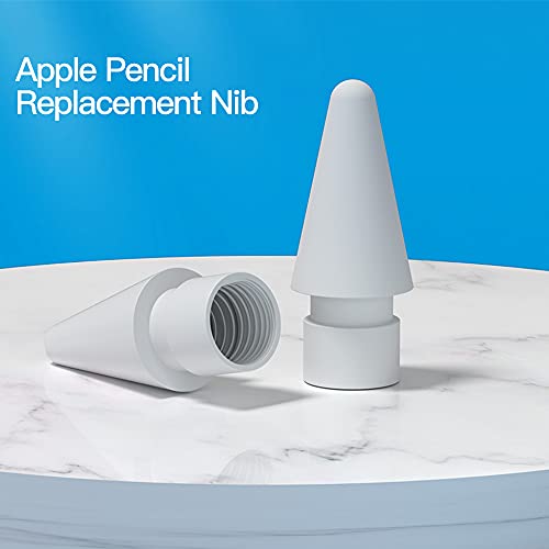 Replacement Tips Compatible with Apple Pencil 2 Gen iPad Pro Pencil - iPencil Nib for iPad Pencil 1 st/Pencil 2 Gen White 4 Pack