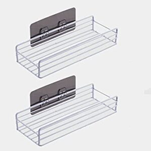 Shower caddy rack corner adhesive shower caddies shelf for inside bathroom shower storage holder bathtub organizer shower storage rack No-drilling White 2-pack HFANFI TZWJ-W