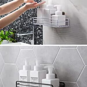 Shower caddy rack corner adhesive shower caddies shelf for inside bathroom shower storage holder bathtub organizer shower storage rack No-drilling White 2-pack HFANFI TZWJ-W