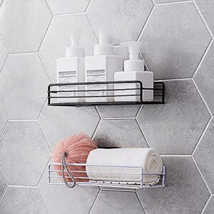 Shower caddy rack corner adhesive shower caddies shelf for inside bathroom shower storage holder bathtub organizer shower storage rack No-drilling White 2-pack HFANFI TZWJ-W