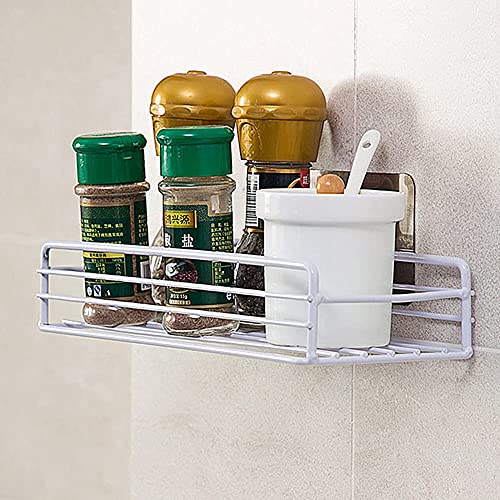 Shower caddy rack corner adhesive shower caddies shelf for inside bathroom shower storage holder bathtub organizer shower storage rack No-drilling White 2-pack HFANFI TZWJ-W