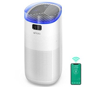 afloia air purifier for home large room, up to 1500 sq ft, h13 true hepa filter，4 stage filtration for allergies pets odors dust pollen smoke, smart air cleaner wifi alexa control , 2022 upgrade model