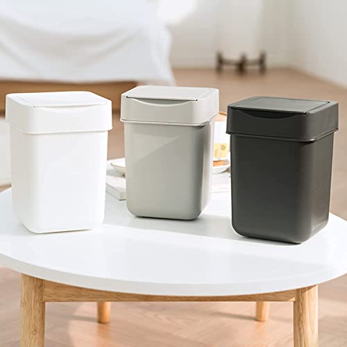 carrotez Mini Trash Can, Countertop Trash Can, 2 Liter/ 0.5 Gallon, Mini Wastebasket, Small Trash Can, Garbage Container Bin for Coffee Bar, Bathroom, Office, Countertop, Bedroom - Black