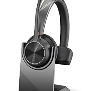 Poly - Voyager 4310 UC Wireless Headset + Charge Stand (Plantronics) - Single-Ear Headset w/Mic - Connect to PC/Mac via USB-C Bluetooth Adapter, Cell Phone via Bluetooth -Works with Teams, Zoom &More