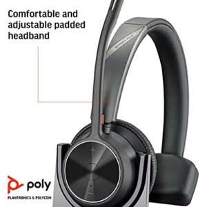 Poly - Voyager 4310 UC Wireless Headset + Charge Stand (Plantronics) - Single-Ear Headset w/Mic - Connect to PC/Mac via USB-C Bluetooth Adapter, Cell Phone via Bluetooth -Works with Teams, Zoom &More