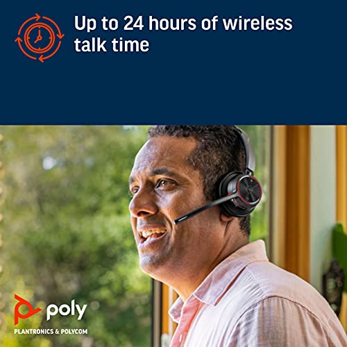 Poly - Voyager 4310 UC Wireless Headset + Charge Stand (Plantronics) - Single-Ear Headset w/Mic - Connect to PC/Mac via USB-C Bluetooth Adapter, Cell Phone via Bluetooth -Works with Teams, Zoom &More