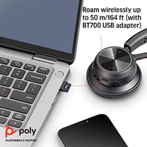 Poly - Voyager 4310 UC Wireless Headset + Charge Stand (Plantronics) - Single-Ear Headset w/Mic - Connect to PC/Mac via USB-C Bluetooth Adapter, Cell Phone via Bluetooth -Works with Teams, Zoom &More