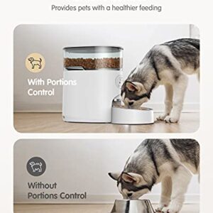 Faroro Automatic Cat Feeders, 4L Cat Dry Food Dispenser, Automatic Pet Feeders for Cats and Dogs with Portion Control, Schedule 1-6 Meals per Day, 10s Customized Voice Recording, Dual-Power Supply