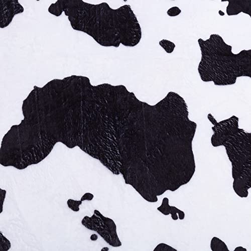 chifave Cow Print Blanket Fleece Black and White Cow Throw Blanket for Kids Adults Soft and Worm Twin Blanket for Bed, Couch, Sofa All Season (Cow Print 60"x80")