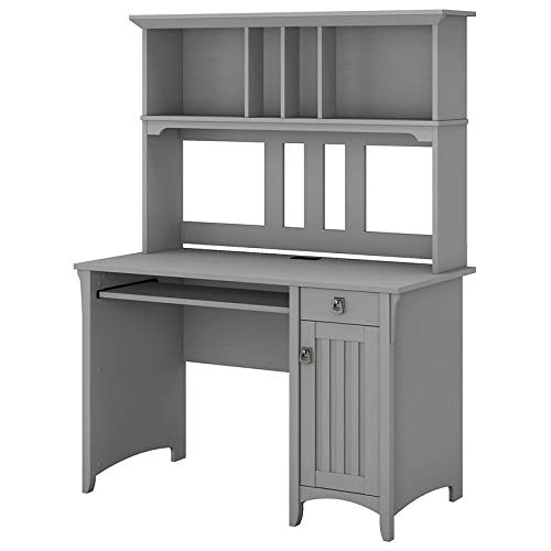 Atlin Designs Small Computer Desk with Hutch in Cape Cod Gray