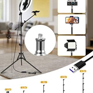 Selfie Ring Light with Stand and Phone Holder with Tripod Stand & Cell Phone Holder,Overhead Camera Phone Mount LED Halo Circle Lights Phone Stand for Video Recording/Live Stream/Vlog/YouTube/TikTok