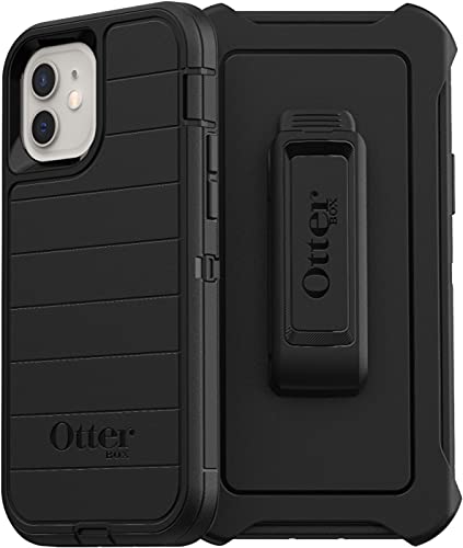 OtterBox Defender Series Case & Holster SCREENLESS Edition for iPhone 12 Mini - Non-Retail Packaging - Black - with Microbial Defense