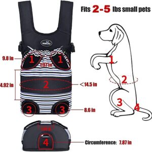 Wakytu Dog Front Carrier Backpacks for Small Dogs, Legs Out Pet Carrier Sling Backpack with Adjustable Padded Ventilated Shoulder Straps, Easy-Fit for Traveling Hiking Camping