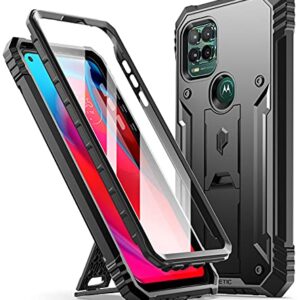 Poetic Revolution Series Case for Moto G Stylus 5G (2021), Model # XT2131, Full-Body Rugged Dual-Layer Shockproof Protective Cover with Kickstand and Built-in Screen Protector, Black