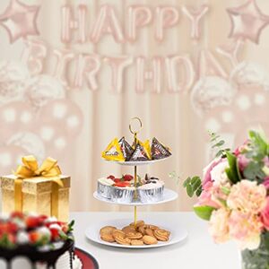 TP 3-Tier Cupcake Stand Melamine Serving Tray Unbreakable Dessert Stand Fruit Candy Display Tower for Wedding Birthday Tea Party and Baby Shower, White