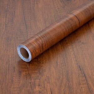 decoroom peel and stick wood grain contact paper 17.71" x 236" brown wooden look wallpaper self-adhesive