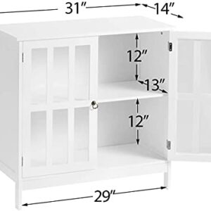 MELLCOM Wooden Storage Cabinet, Sideboard Console, Buffet Cabinet Entryway Kitchen Dining Console Living Room, White