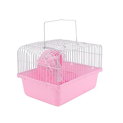 Hamster Cage Travel Carry Rat Cage Small Pets Supplies Hamster Toy Accessories (Pink)- Chinchilla Cage