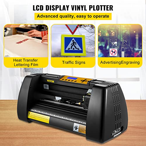 VEVOR Vinyl Cutter Plotter Machine 14” Signmaster Software Sign Making Machine 375mm Paper Feed Vinyl Cutter Plotter with Stand (14” 375mm)