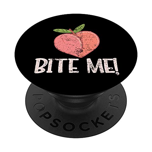 Peach Bite Me Fruit Summer Peachy Humor PopSockets Swappable PopGrip