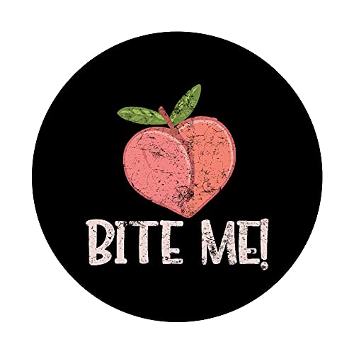 Peach Bite Me Fruit Summer Peachy Humor PopSockets Swappable PopGrip