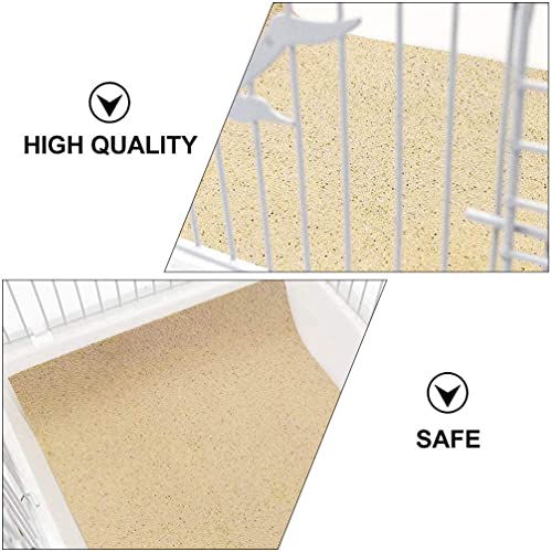 NUOBESTY 10 Sheets Bird Cage Gravel Paper Parrot Cage Sandpapers Cushion Pad Pet Animal Bedding Accessories for Parakeets Cockatiels Conures Claw Grinding Random Color |16.92x11.02 inch