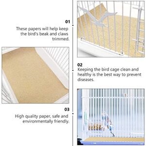 NUOBESTY 10 Sheets Bird Cage Gravel Paper Parrot Cage Sandpapers Cushion Pad Pet Animal Bedding Accessories for Parakeets Cockatiels Conures Claw Grinding Random Color |16.92x11.02 inch