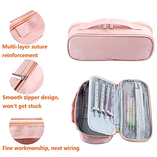 ZH&GE Kpop BTS Merchandise Large Capacity Pencil Case Storage Pouch for Army Gifts, Pink