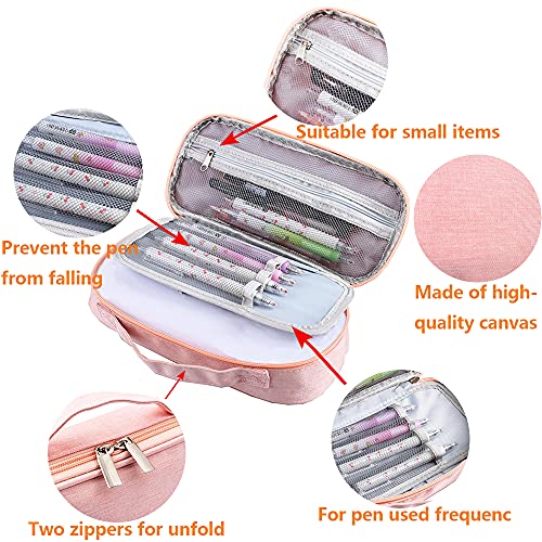 ZH&GE Kpop BTS Merchandise Large Capacity Pencil Case Storage Pouch for Army Gifts, Pink