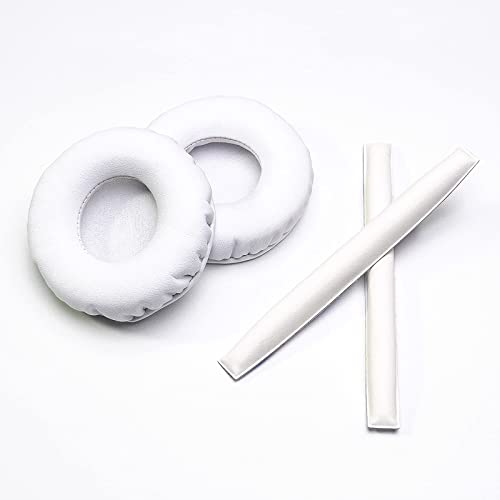 Voarmaks White Replacement Ear Pads Foam Cushion Headband Compatible with Sennheiser HD25 HD 25 HD 25-1 HD25-1ii HD25SP HMD25 HME25 HMEC25 Headphones