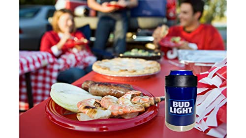 Bud Light Stainless Steel Can Insulator, Insulated Beverage Holder for Standard Size Can and Bottle, Can Cooler for Beer and Soda