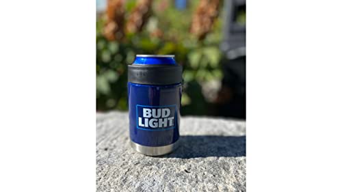 Bud Light Stainless Steel Can Insulator, Insulated Beverage Holder for Standard Size Can and Bottle, Can Cooler for Beer and Soda